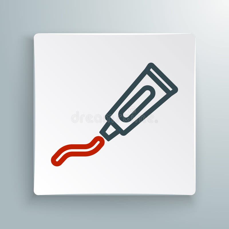 Line Tube of Toothpaste Icon Isolated on White Background. Colorful ...