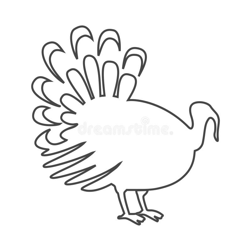 Line Turkey Silhouette Icon Stock Vector - Illustration of monochrome ...