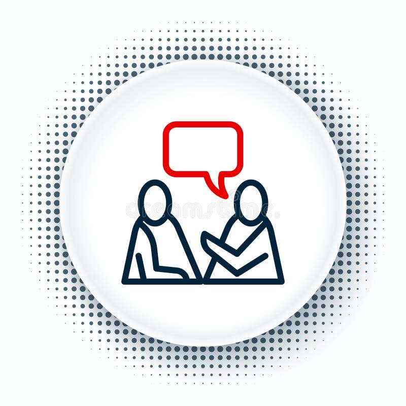 Line Two Sitting Men Talking Icon Isolated on White Background. Speech ...