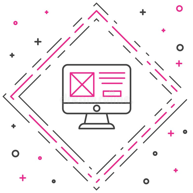 Line UI or UX Design Icon Isolated on White Background. Colorful ...