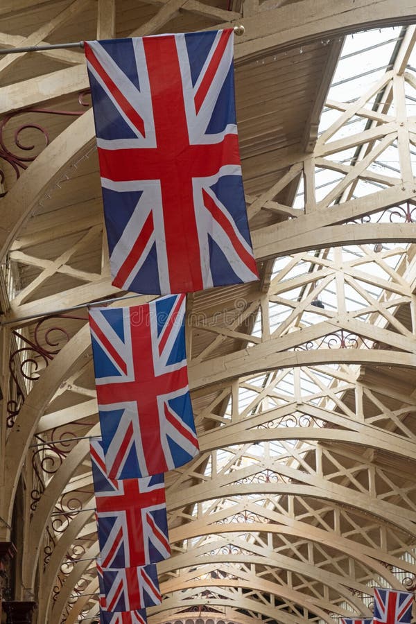 Line of Union Jack flags stock photo. Image of line - 193388594