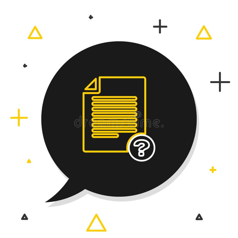 Line Unknown Document Icon Isolated on White Background. File with ...