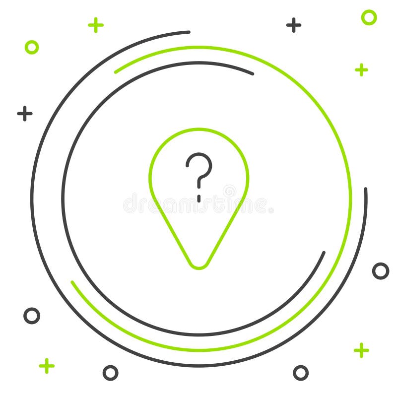 Line Unknown Route Point Icon Isolated on White Background. Navigation ...