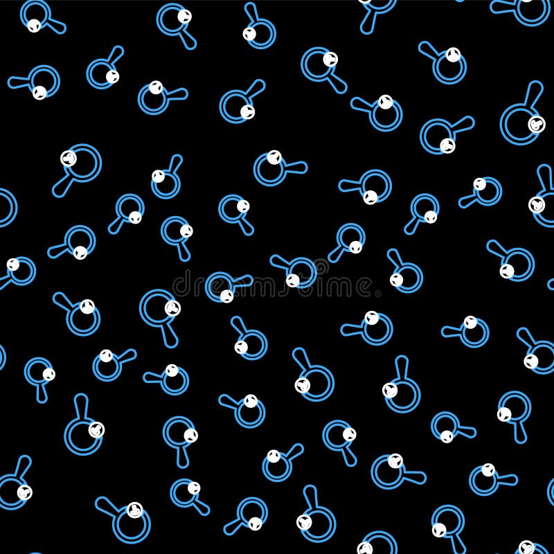 Line Unknown Search Icon Isolated Seamless Pattern on Black Background ...