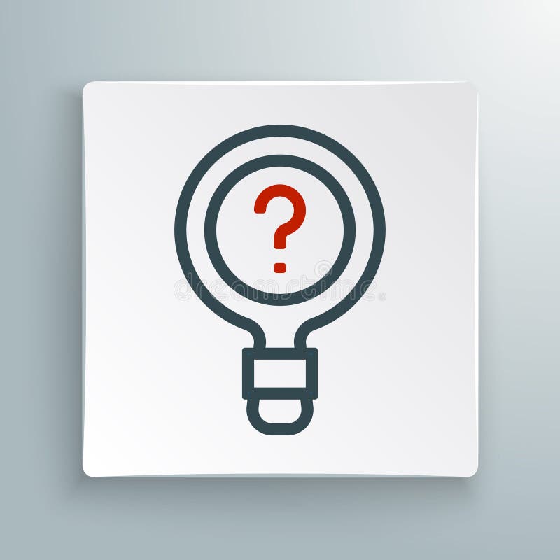Line Unknown Search Icon Isolated on White Background. Magnifying Glass ...