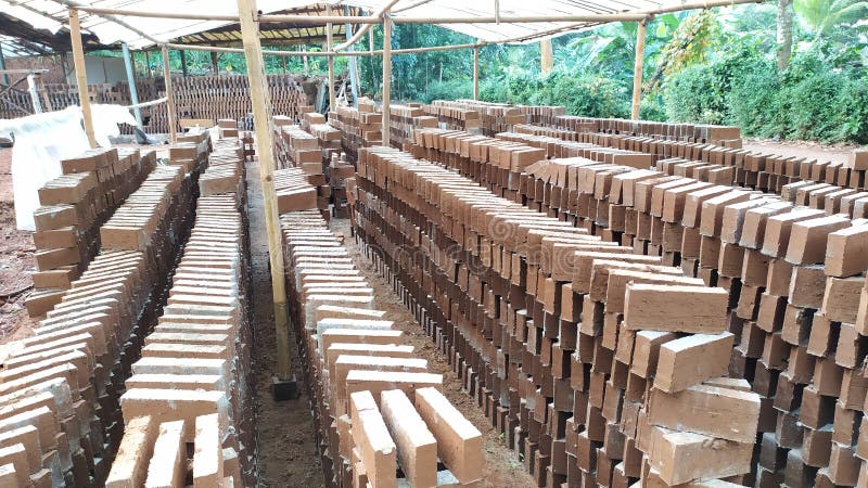 Line Up Bricks on Traditionally Making Process of Bricks in Indonesia ...