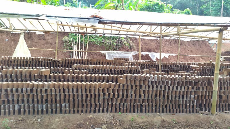 Line Up Bricks on Traditionally Making Process of Bricks in Indonesia ...