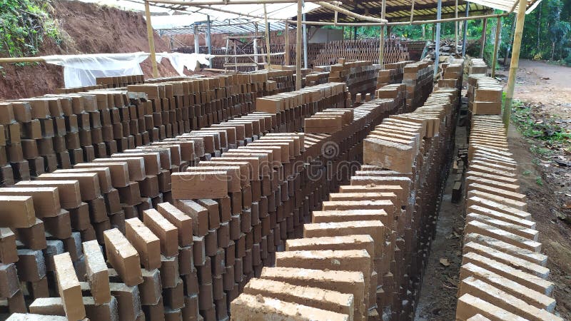 Line Up Bricks on Traditionally Making Process of Bricks in Indonesia ...