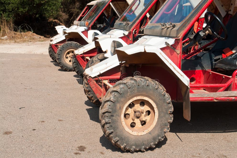 Line up of offroad ATV stock photo. Image of fast, dirt - 25388640