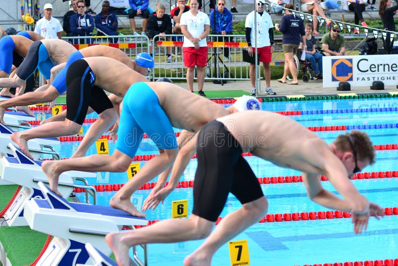 The Line Up at a Swim Launch Pad Editorial Photography - Image of ...