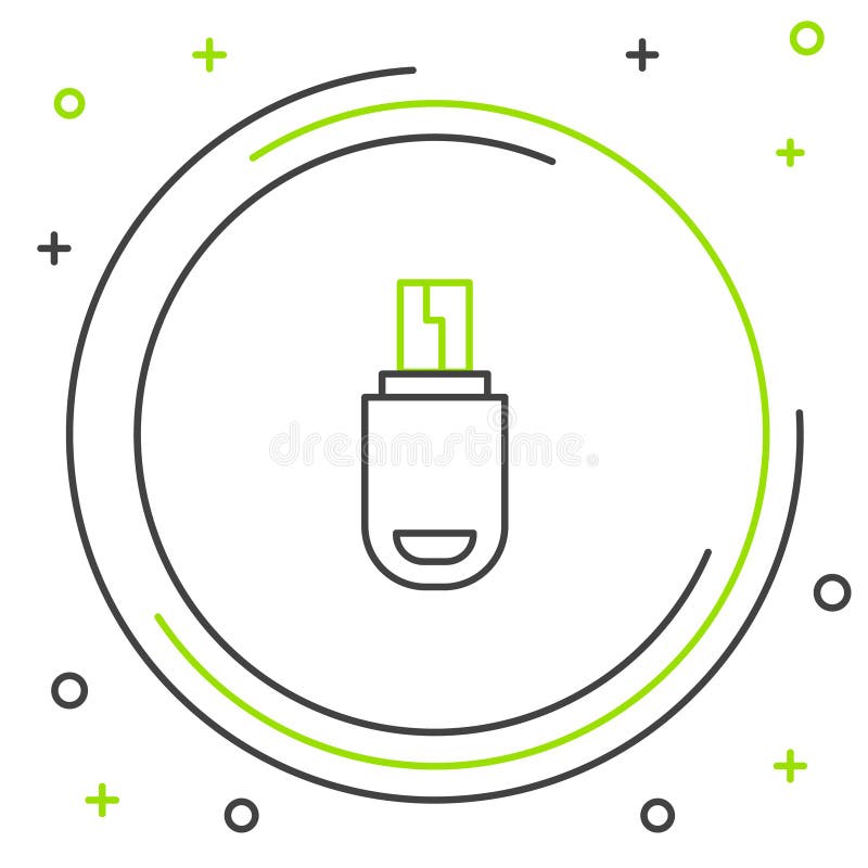 Line USB Flash Drive Icon Isolated on White Background. Colorful ...