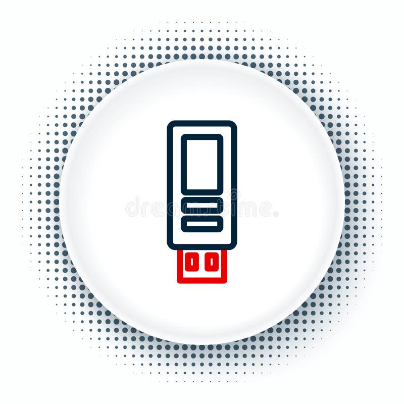 Line USB Flash Drive Icon Isolated on White Background. Colorful ...