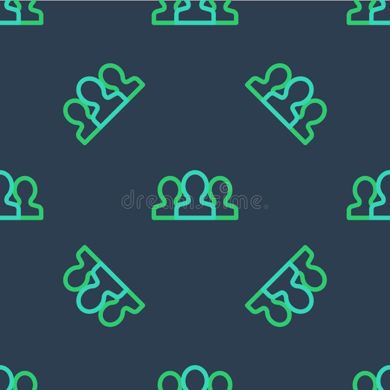 Line Users Group Icon Isolated Seamless Pattern on Blue Background ...