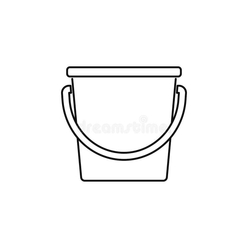 Line Vector Icon Bucket, Ice Bucket. Outline Vector Icon Stock ...