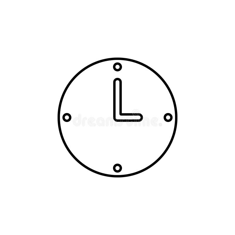 Line Vector Icon Clock, Hour. Outline Vector Icon Stock Illustration ...