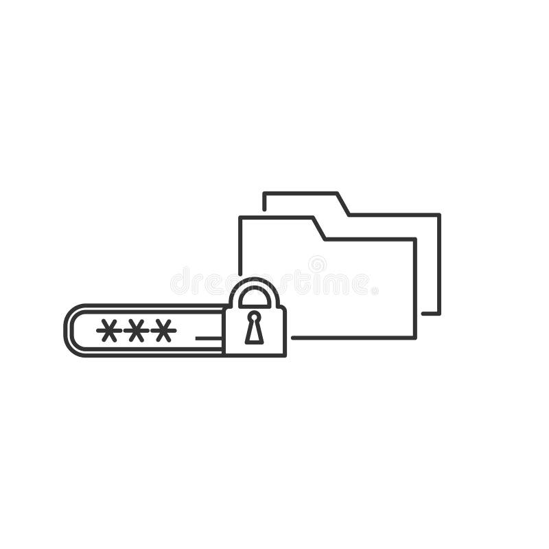 Lock Folder Icon Simple Vector. Cipher Data Stock Illustration - Illustration of math, code ...