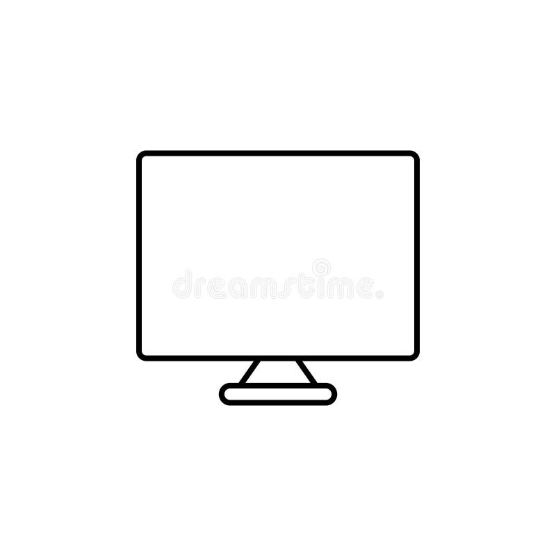 Monitor, Computer Neon Icon - Vector. Blue Neon Illustration. Monitor ...