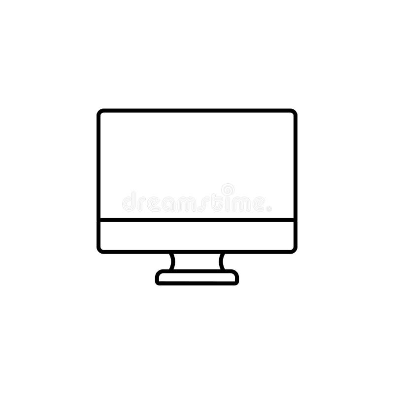 Monitor, Computer Neon Icon - Vector. Blue Neon Illustration. Monitor ...