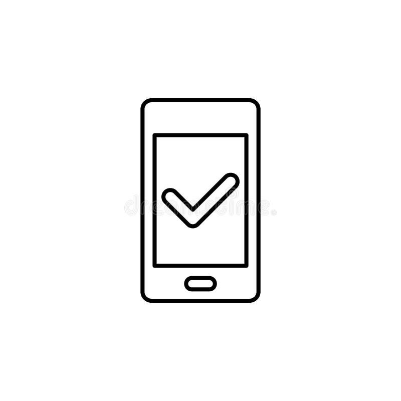 Line Vector Icon Phone, Check. Outline Vector Icon Stock Illustration ...