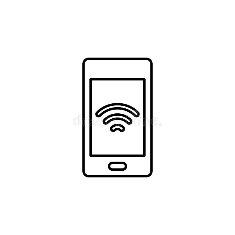 Line Vector Icon Phone, Signal. Outline Vector Icon Stock Illustration ...