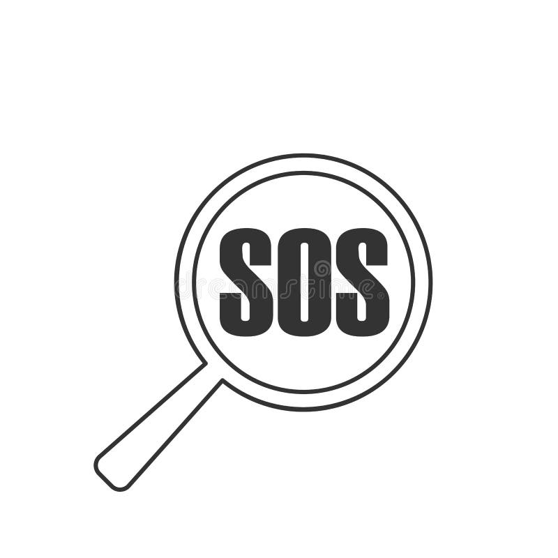 Line Vector Icon Search, Sos. Outline Vector Icon Stock Illustration ...