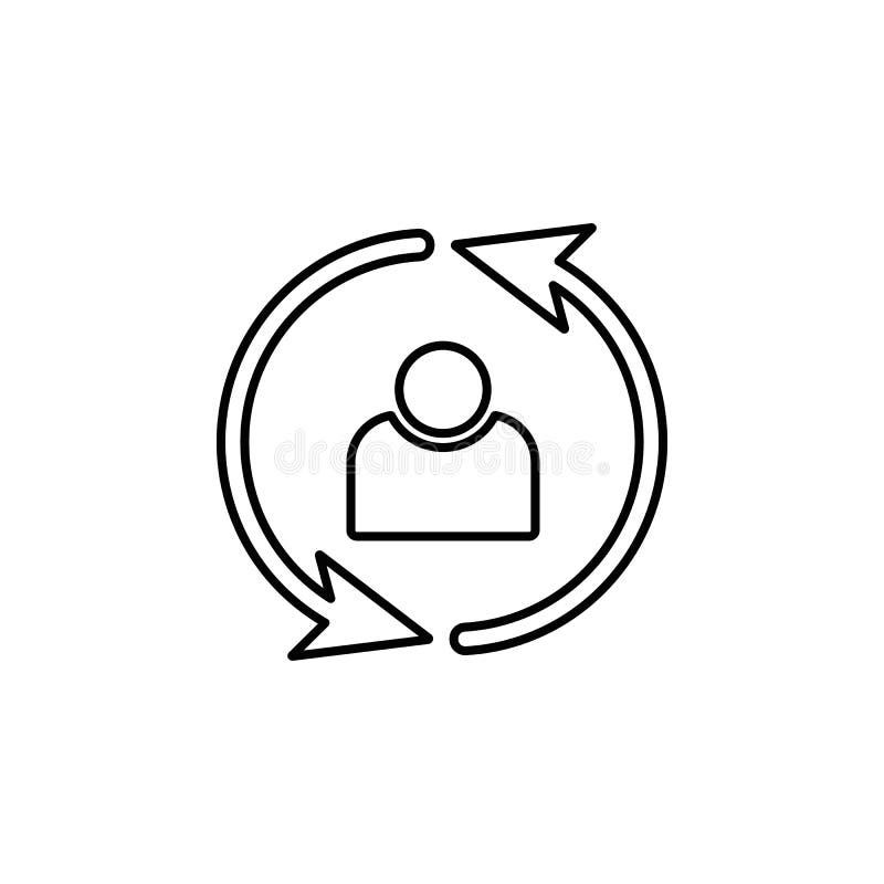 Line Vector Icon User, Refresh. Outline Vector Icon Stock Illustration ...