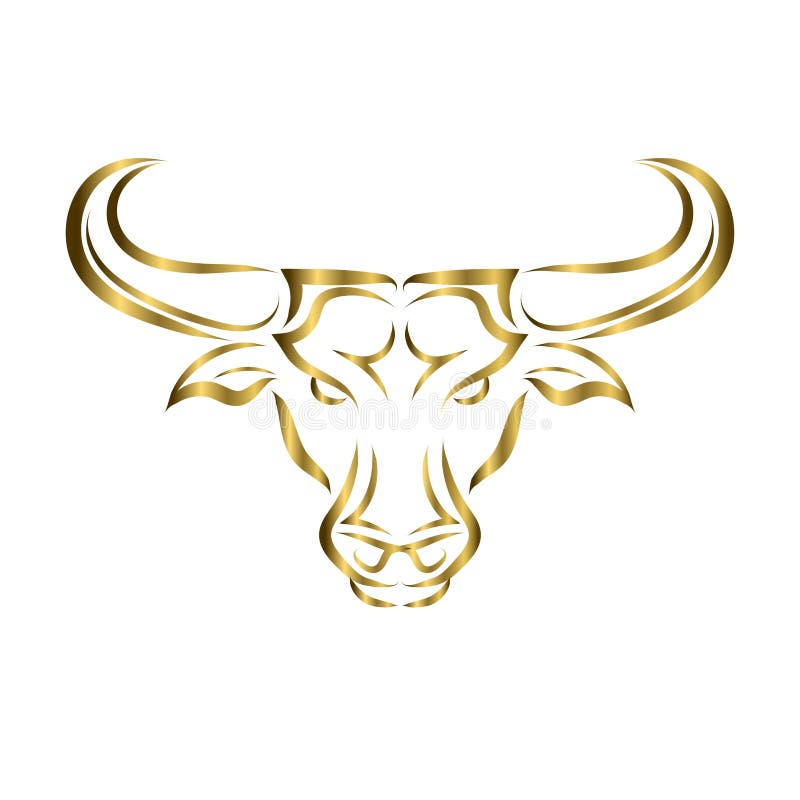 Line Vector Illustration Front View of Bull. Stock Vector ...