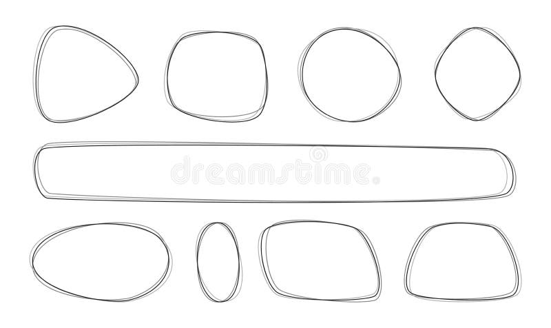 Line Vector Various Shapes Design Elements. Different Forms Frames ...