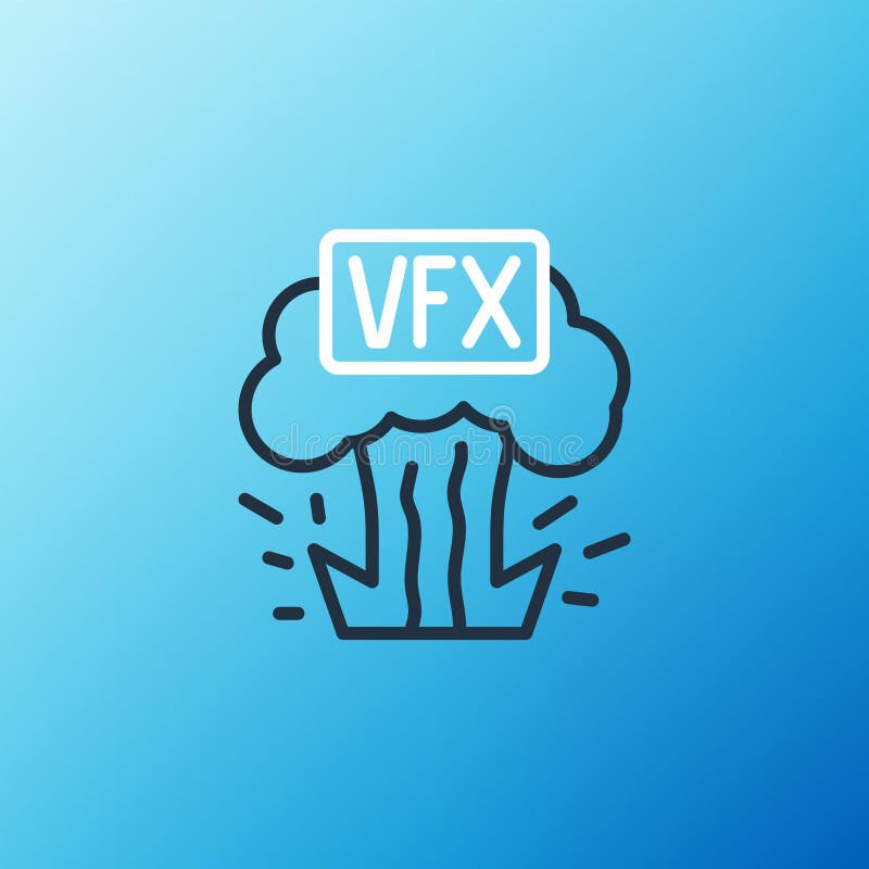 Line VFX Icon Isolated on Blue Background. Colorful Outline Concept ...