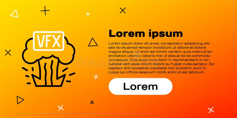 Line VFX Icon Isolated on Yellow Background. Colorful Outline Concept ...