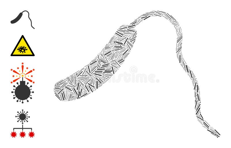 Line Vibrio Cholerae Icon Vector Mosaic Stock Vector - Illustration of ...