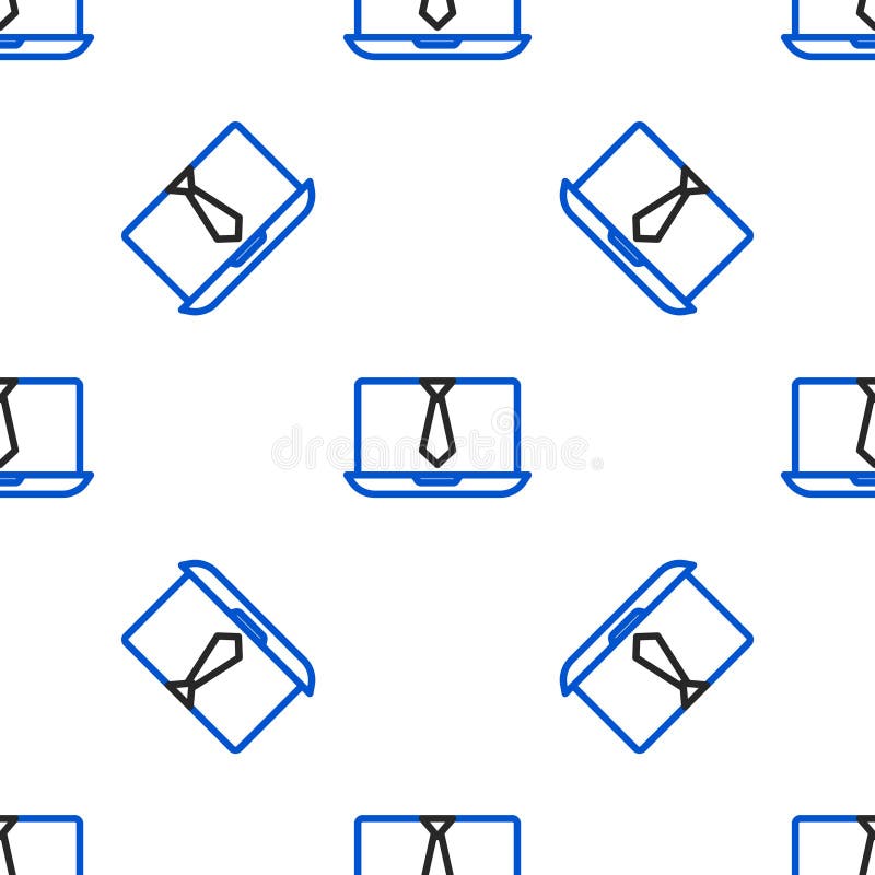 Line Video Chat Conference Icon Isolated Seamless Pattern on White ...