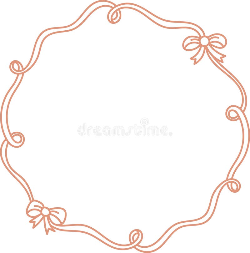 Line Vintage Frame with Bow Stock Vector - Illustration of decoration ...