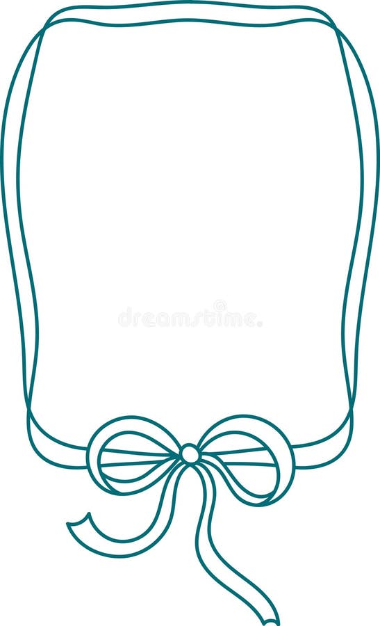 Line Vintage Rectangle Ribbon Frame with Bow Stock Vector ...