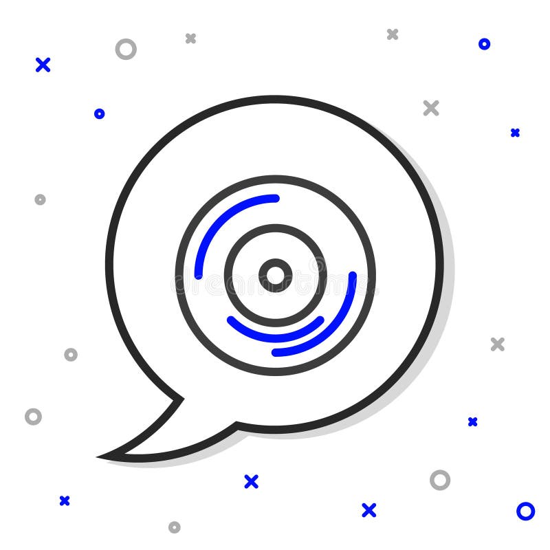 Line Vinyl Disk Icon Isolated on White Background. Colorful Outline ...