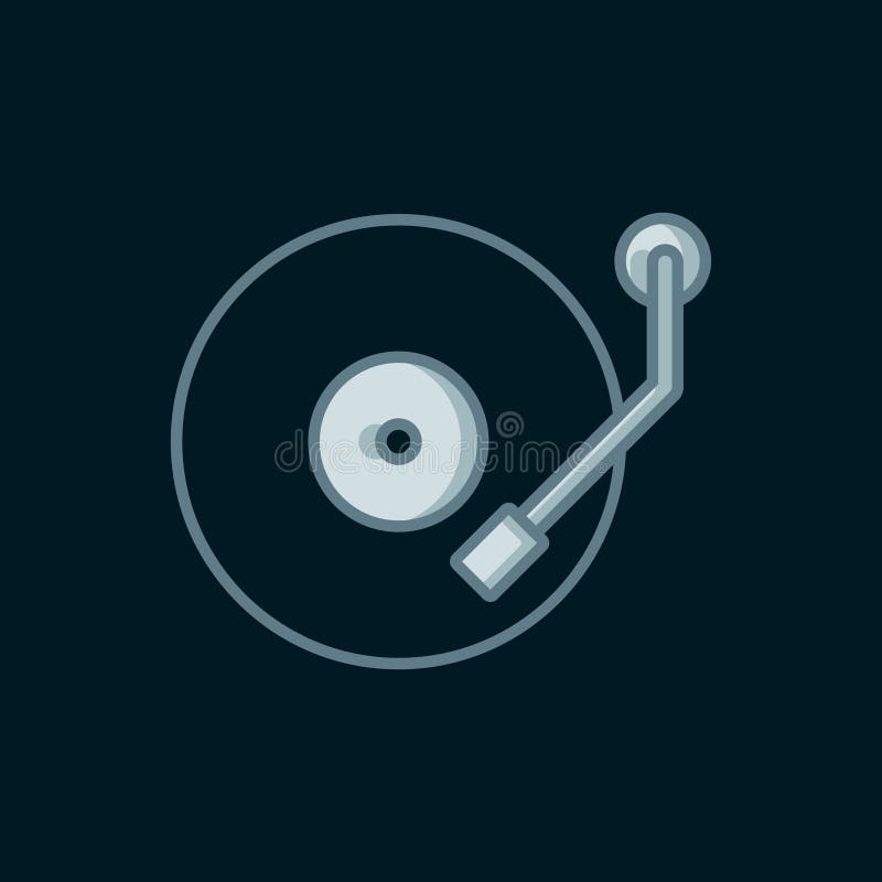 Vinyl Player with Long Play or LP Records. Top View Stock Illustration ...