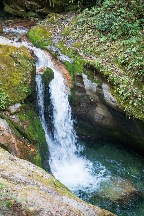Line of the Water on Waterfall Stock Image - Image of landscape, forest ...