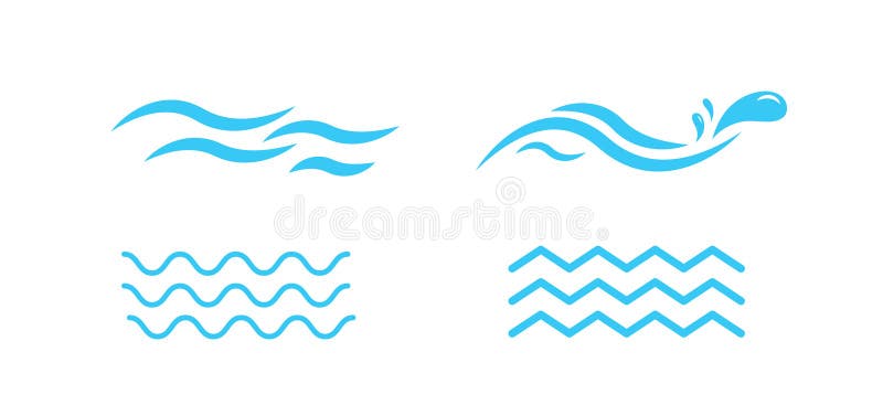 Line Water Waves Icon. Abstract Vector Background. Wavy Lines Water ...