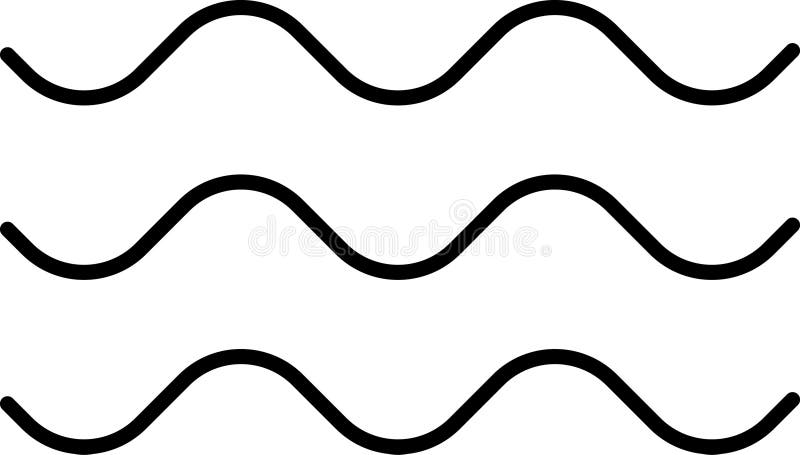 Line Water Waves Icon, Sign Vector. Stock Vector - Illustration of ...