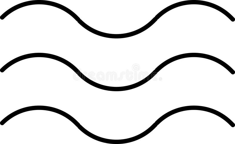 Line Water Waves Icon, Sign Vector. Stock Vector - Illustration of ...