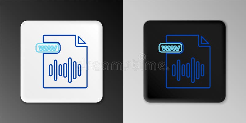 Line WAV File Document. Download Wav Button Icon Isolated on Grey ...