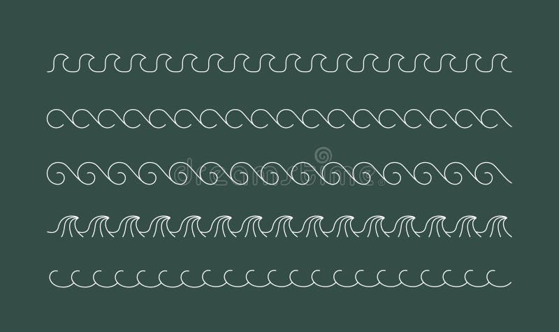 Thin Ocean Wave Line Border Stock Illustrations – 143 Thin Ocean Wave ...