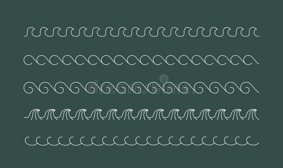 Line Wave Border Pattern. Anstract Simple Linear Water, Ocean, Sea ...
