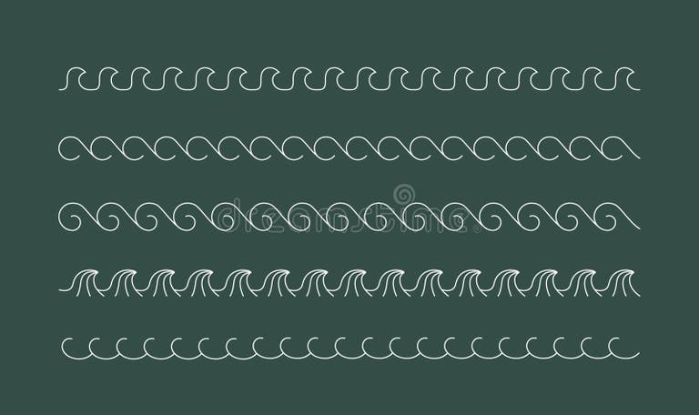 Line Wave Border Pattern. Anstract Simple Linear Water, Ocean, Sea ...