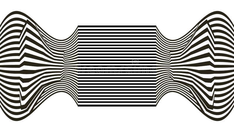 Line Waves Illusion Optical. Black And White Seamless Horisontal ...