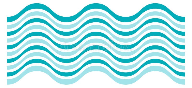 Line Waves Pattern. Blue Sea Water Surface Stock Vector - Illustration ...
