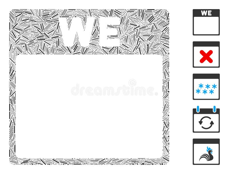 Line Wednesday Calendar Page Icon Vector Collage Stock Illustration ...