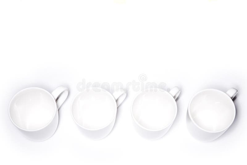Line of white cups. stock image. Image of closeup, beverage - 14127443