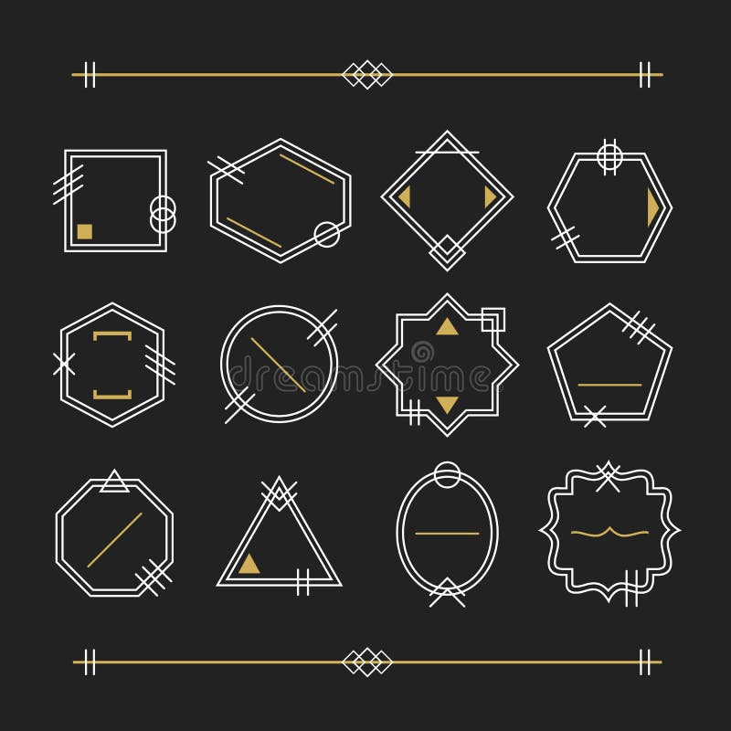 Set of the Empty Emblems Isolated on White Background. Design Stock ...