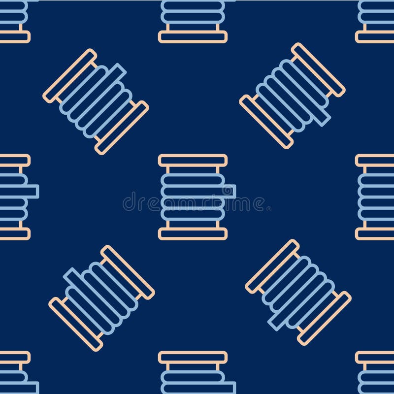 Line Wire Electric Cable on a Reel or Drum Icon Isolated Seamless ...